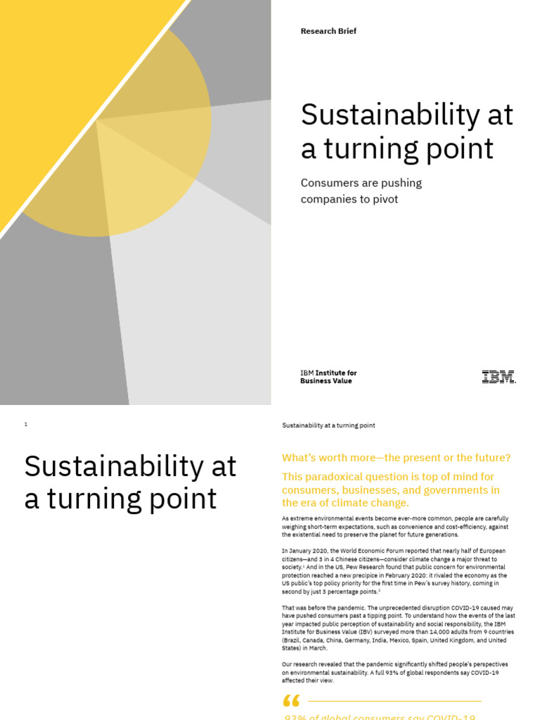 IBV - Sustainability as a Turning Point_ Consumers Are Pushing Companies to Pivot | PDF ...
