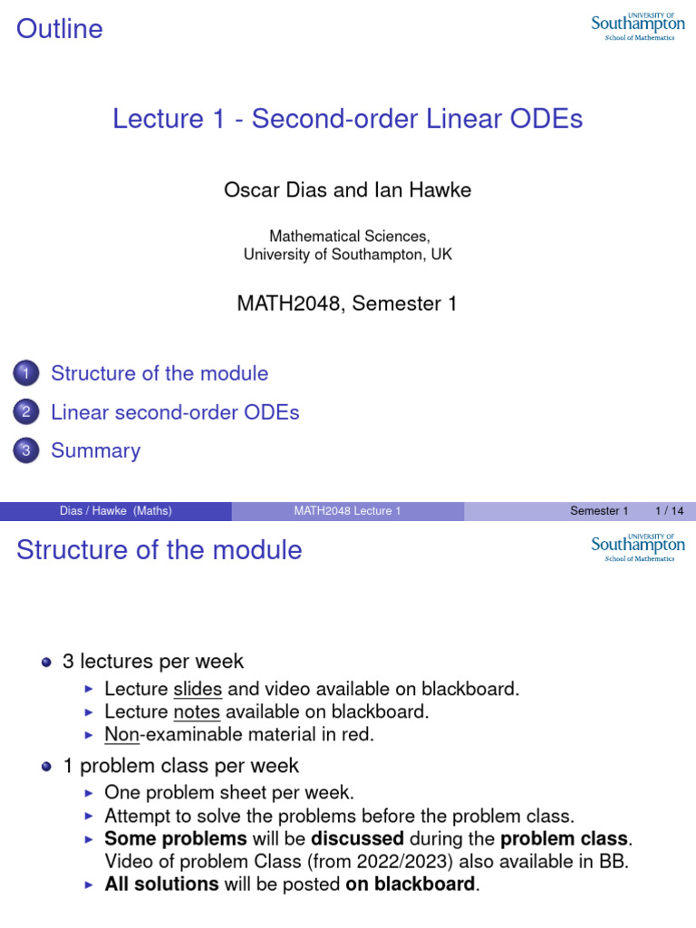 Lecture1 ODE(1) | PDF | Differential Equations | Science