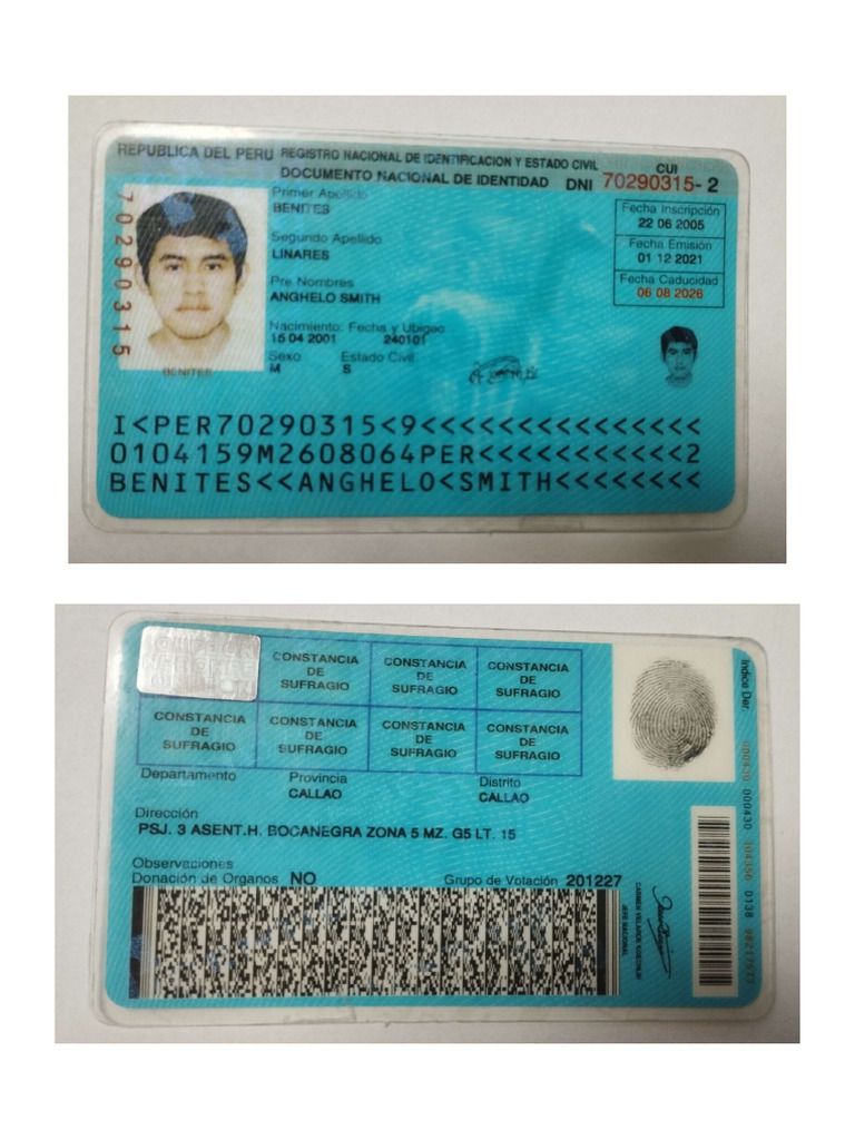 DNI (Anverso Reverso) | PDF