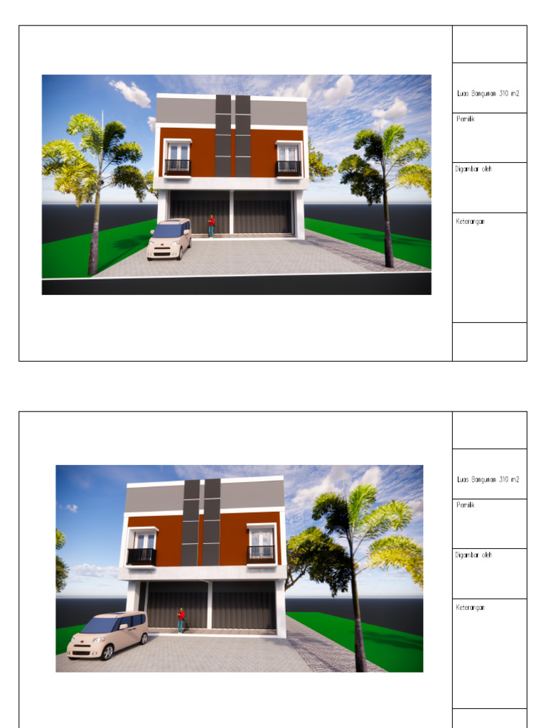 RAB Dan Gambar Kerja Ruko 2 Lantai M Bengkal | PDF