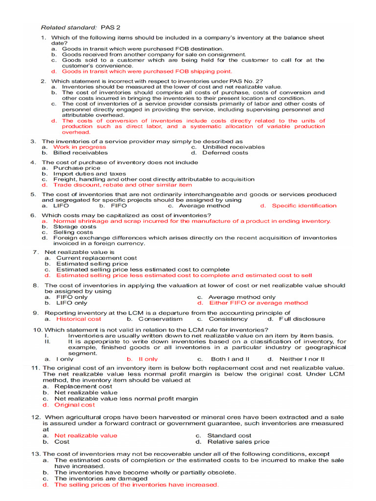 Pas 2 Theories | PDF | Inventory | Cost Of Goods Sold