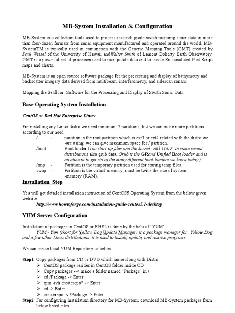 MB System Documentation | PDF | Linux Distribution | Installation ...