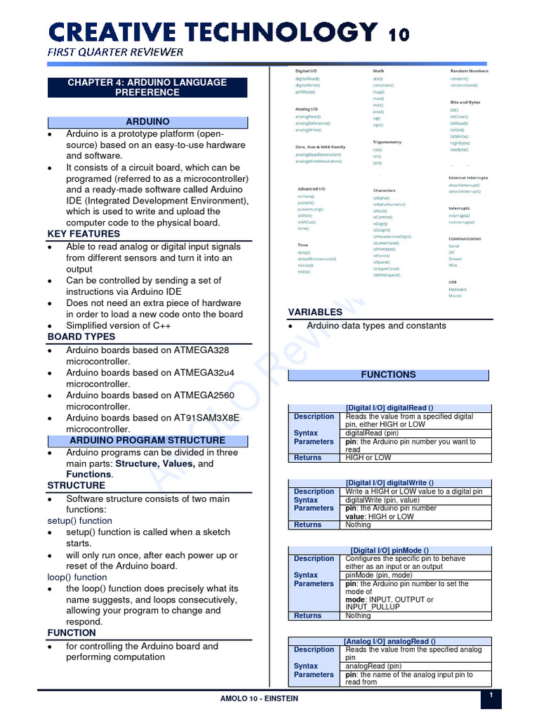 CTECH | PDF | Arduino | Integer (Computer Science)