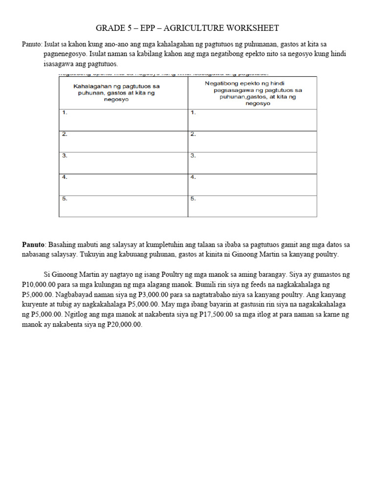 GRADE 5 Worksheet | PDF