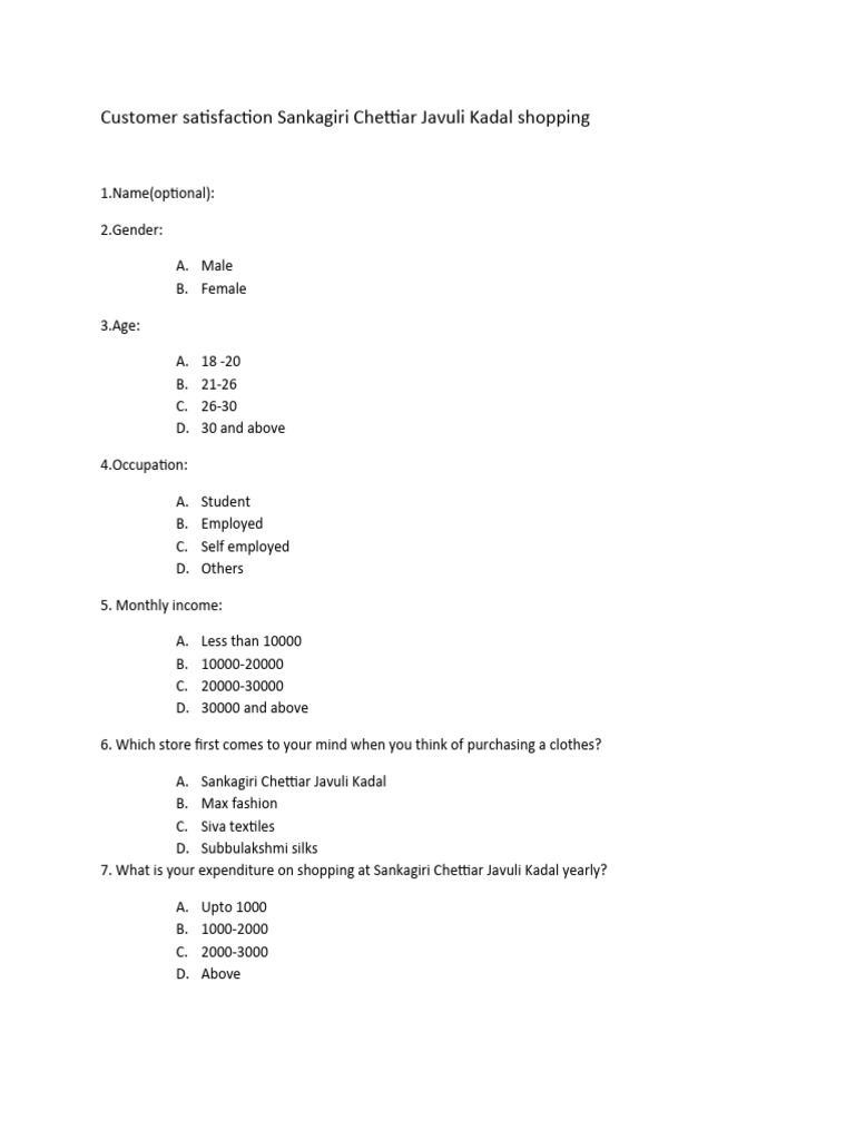 Customer Satisfaction Towards Max Fashion Shopping | PDF | Economies | Marketing