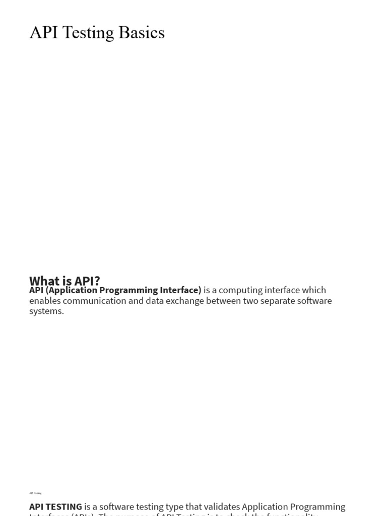 API Testing Basics | PDF | Representational State Transfer | Web Service API Testing Basics | PDF | Representational State Transfer | Web Service