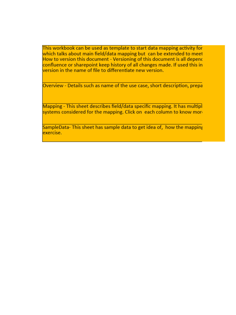 Integration Data Mapping Template v1 | Download Free PDF | Microsoft ...