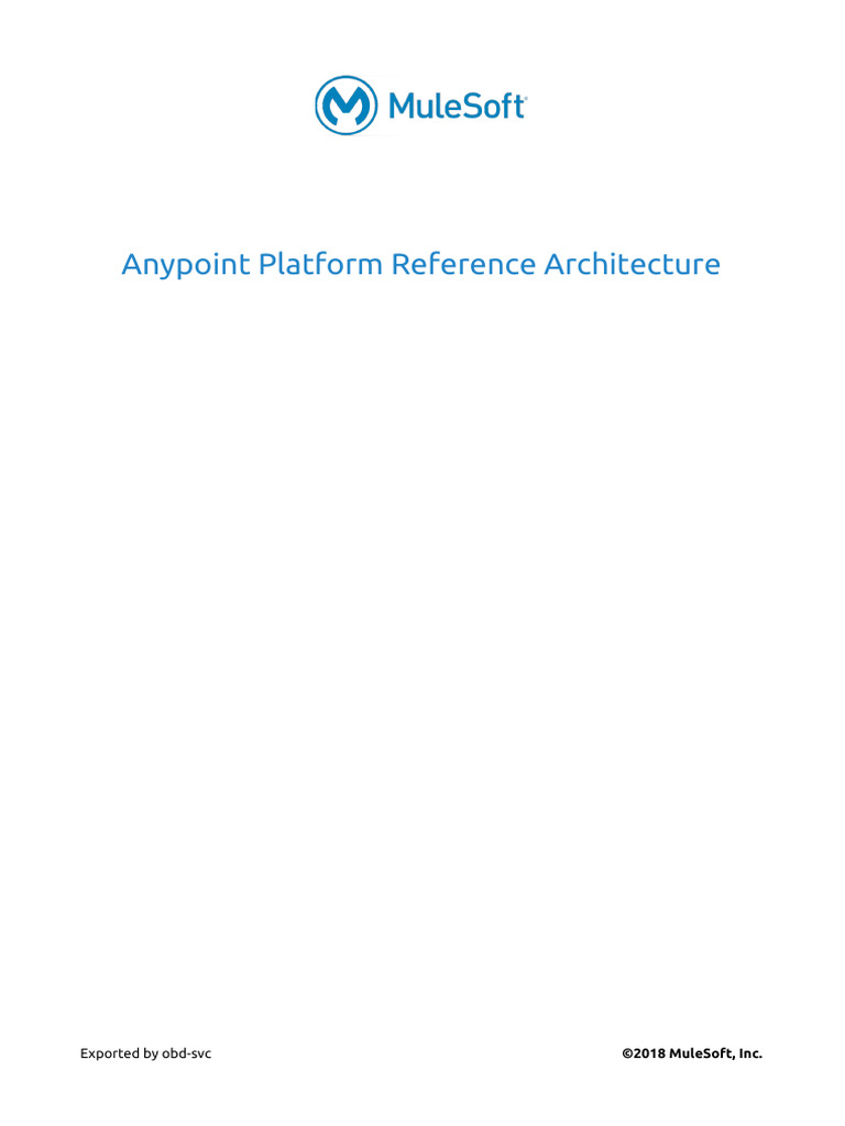 Anypoint Platform Reference Architecture v1 | PDF | Cloud Computing | Transport Layer Security