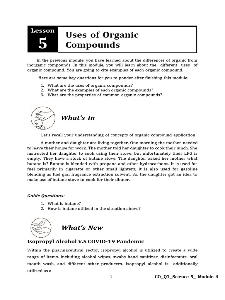 Uses of Organic Compounds in Daily Life | PDF | Ethanol | Gasoline
