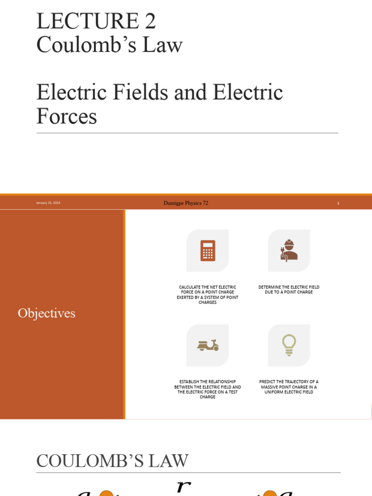 Lecture 2 - Electric Force and Electric Field | PDF | Electric Field | Electric Charge