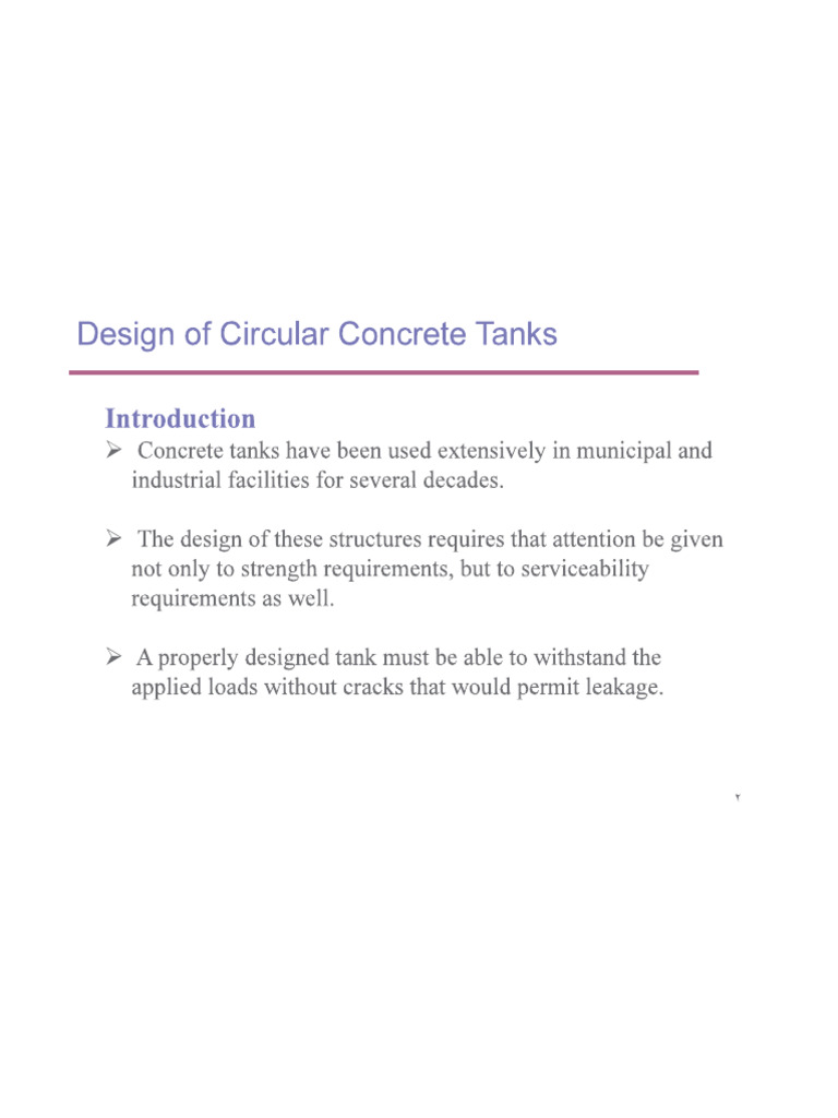 Design of Circular Concrete Tanks TH | PDF