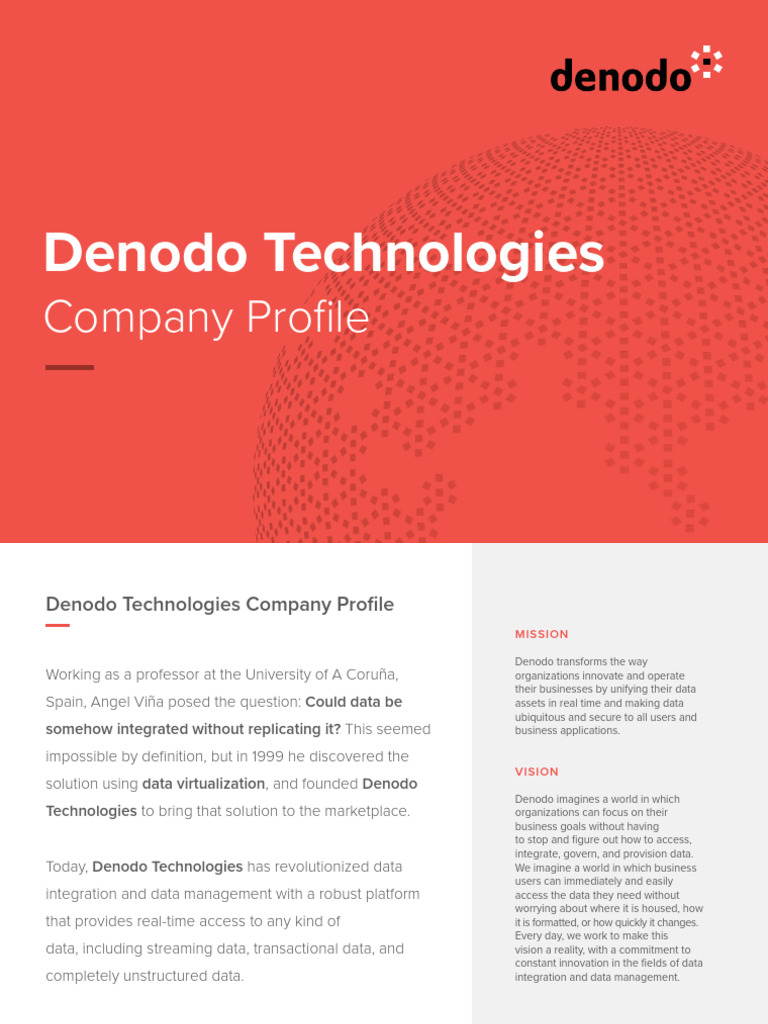 Denodo Technologies Company Profile | PDF | Cloud Computing | Analytics