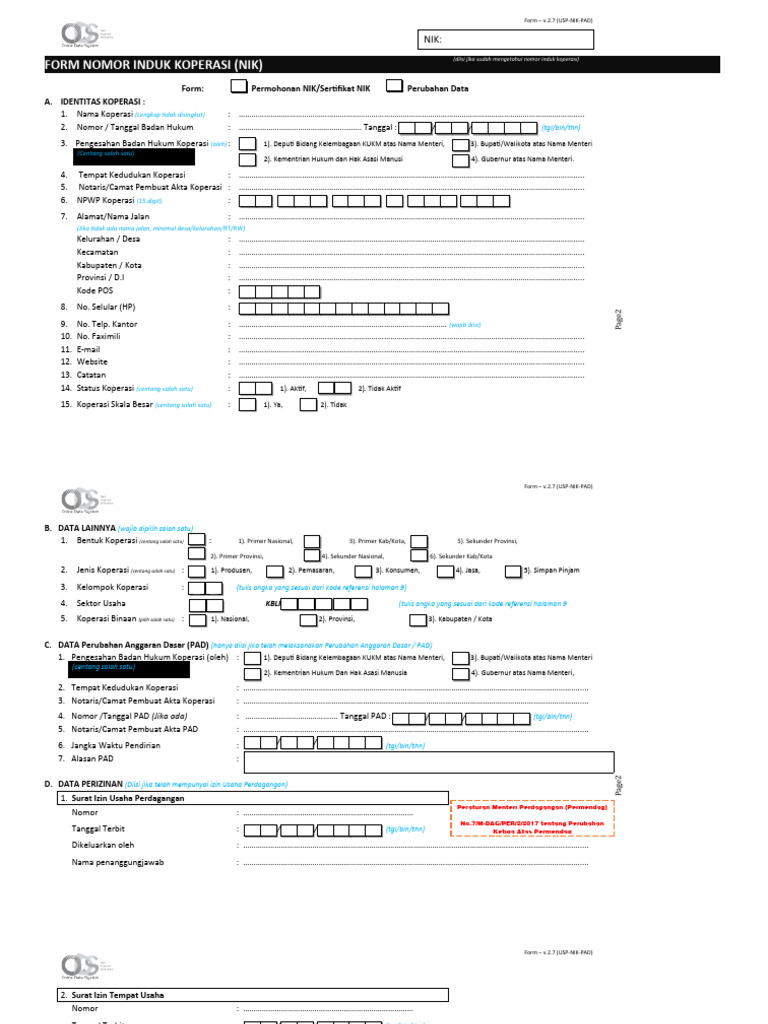 Form Nik Terbaru 2022 | PDF | Komputer