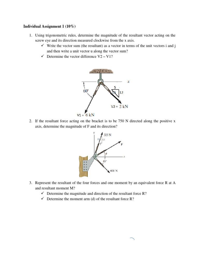 Assignment 1 Eng Mech | PDF