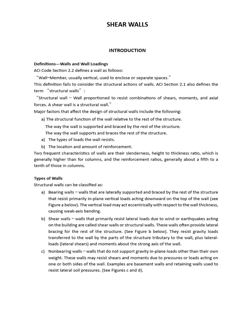 Shear Wall | PDF | Beam (Structure) | Bending
