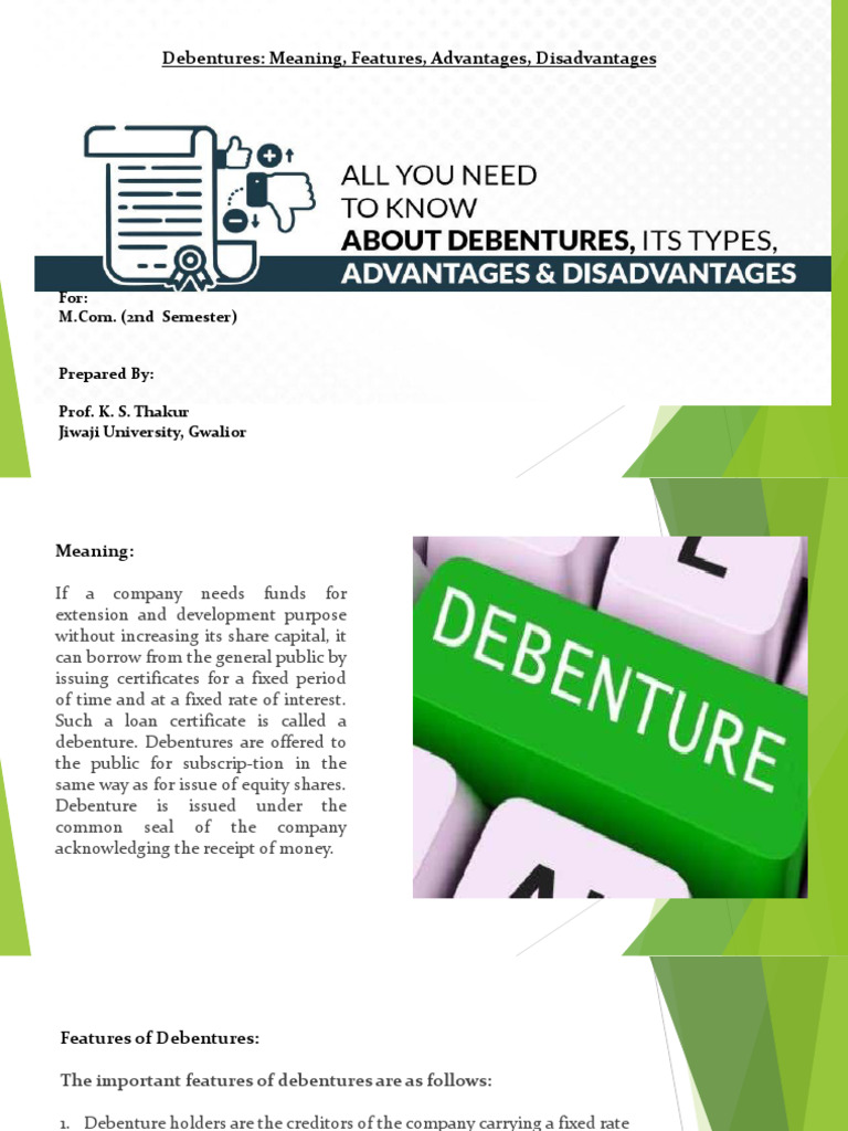 Debenture M Com 2 ND Sem | PDF