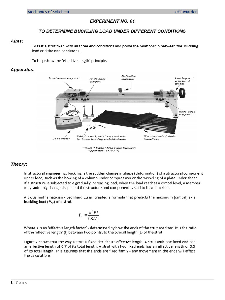 MOS2 Experiment 01 | PDF | Buckling | Mechanical Engineering