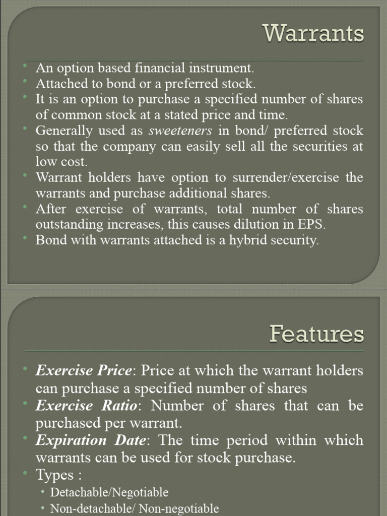 Warrants and Convertibles | PDF | Warrant (Finance) | Stocks