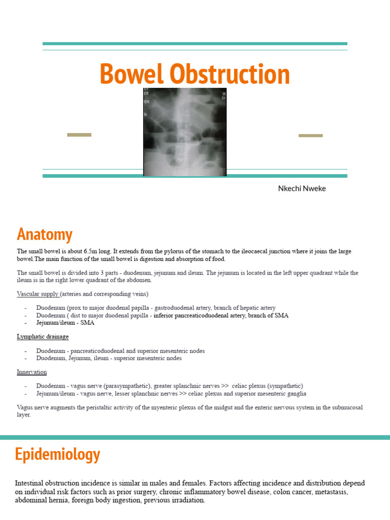 Bowel Obstruction | PDF | Gastrointestinal Tract | Small Intestine