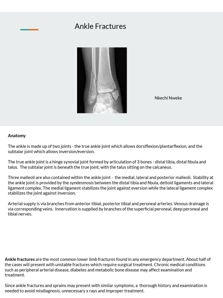 Comprehensive Guide to Ankle Fractures | PDF