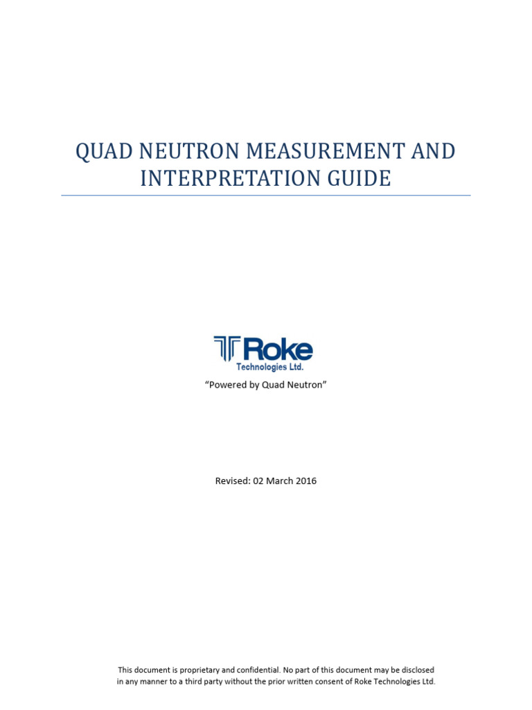 Quad Neutron Measurement and Interpretation Guide Revision 4 | PDF | Porosity | Neutron