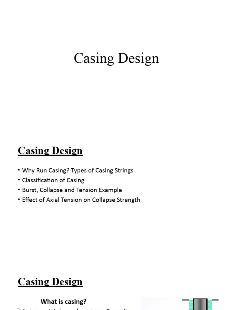 Casing Design | PDF | Casing (Borehole) | Physical Sciences
