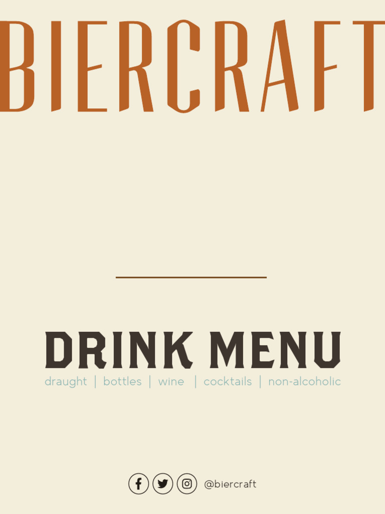 BierCraft Commercial Drink Menu | PDF | Ale | Cider