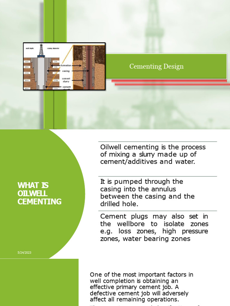 Cementing Design | PDF | Casing (Borehole) | Cement
