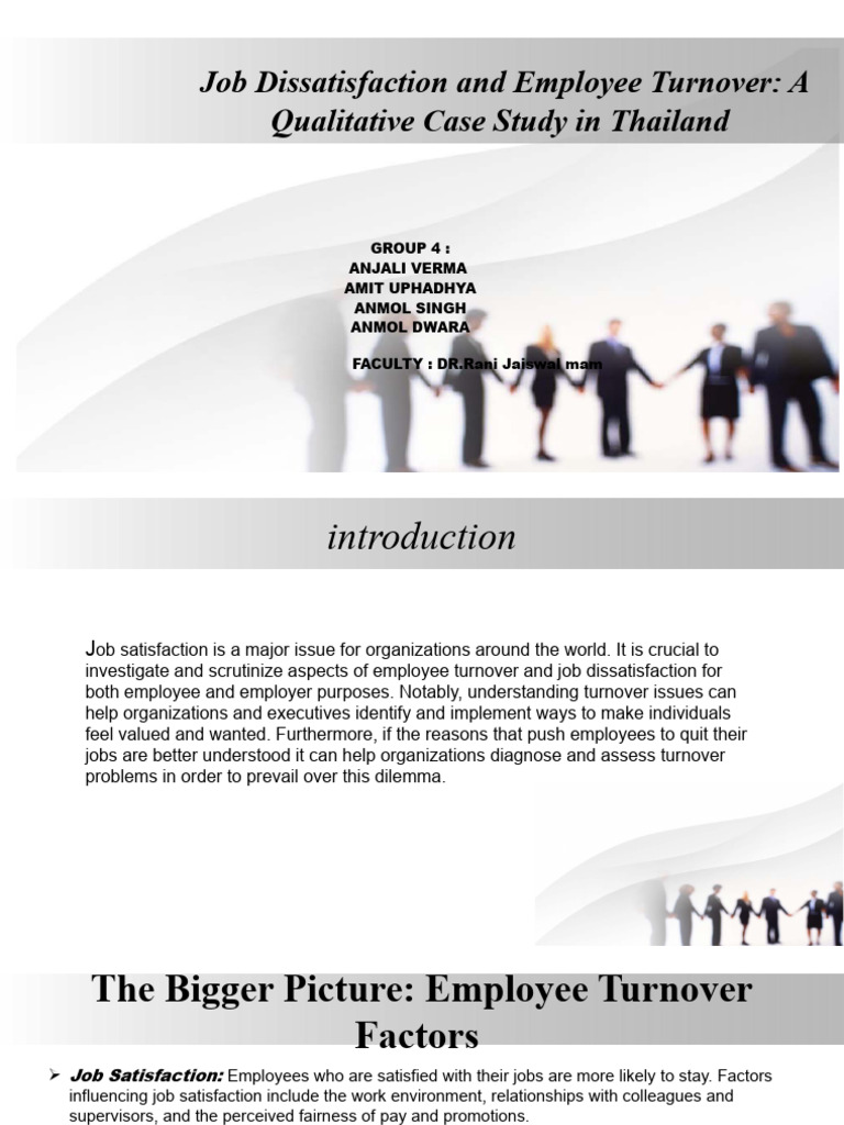 Job Dissatisfaction and Turnover in Thailand | PDF | Job Satisfaction ...