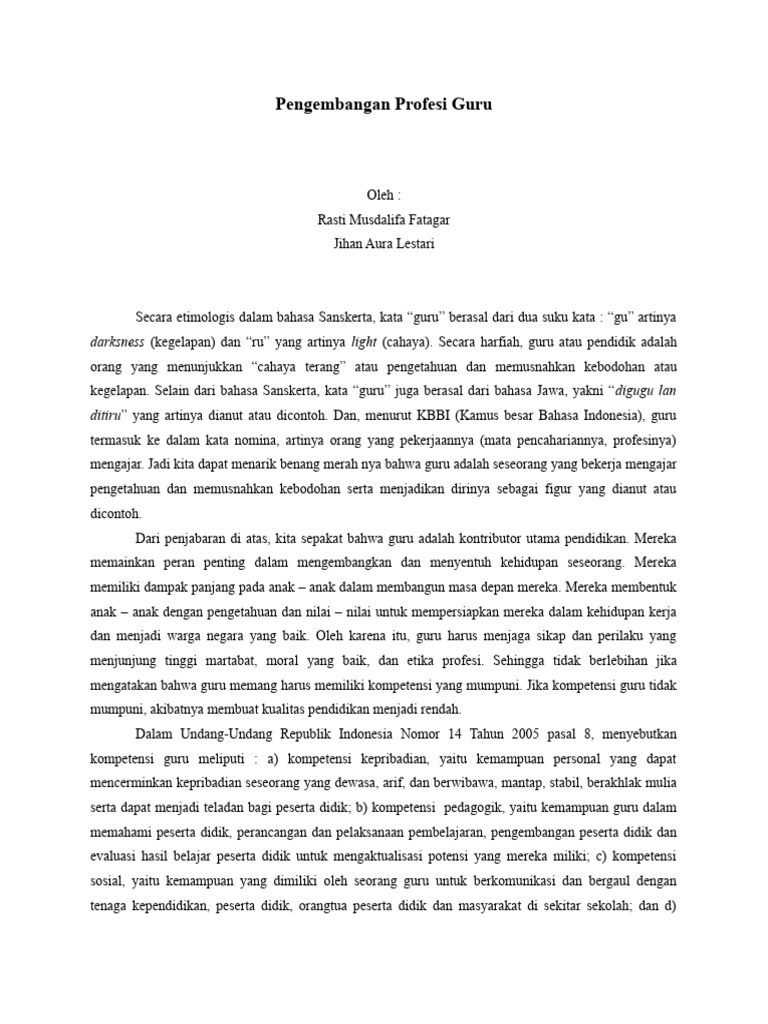 Pengembangan Profesi Guru | PDF