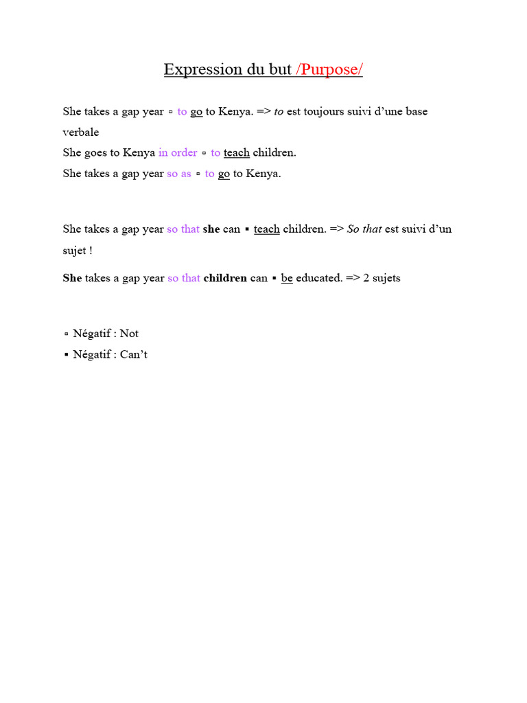 Expression Du But | PDF