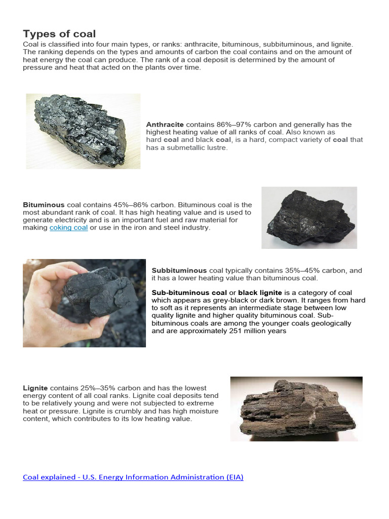 Types of Coal | PDF