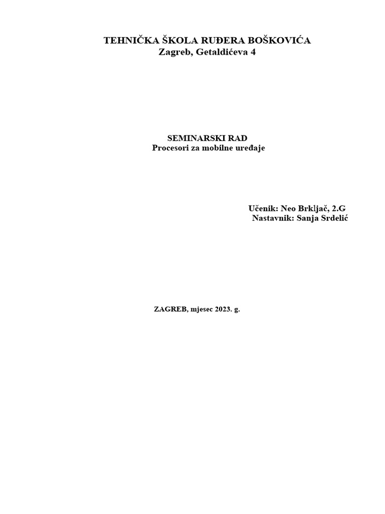 Procesori Za Mobilne Uređaje | PDF