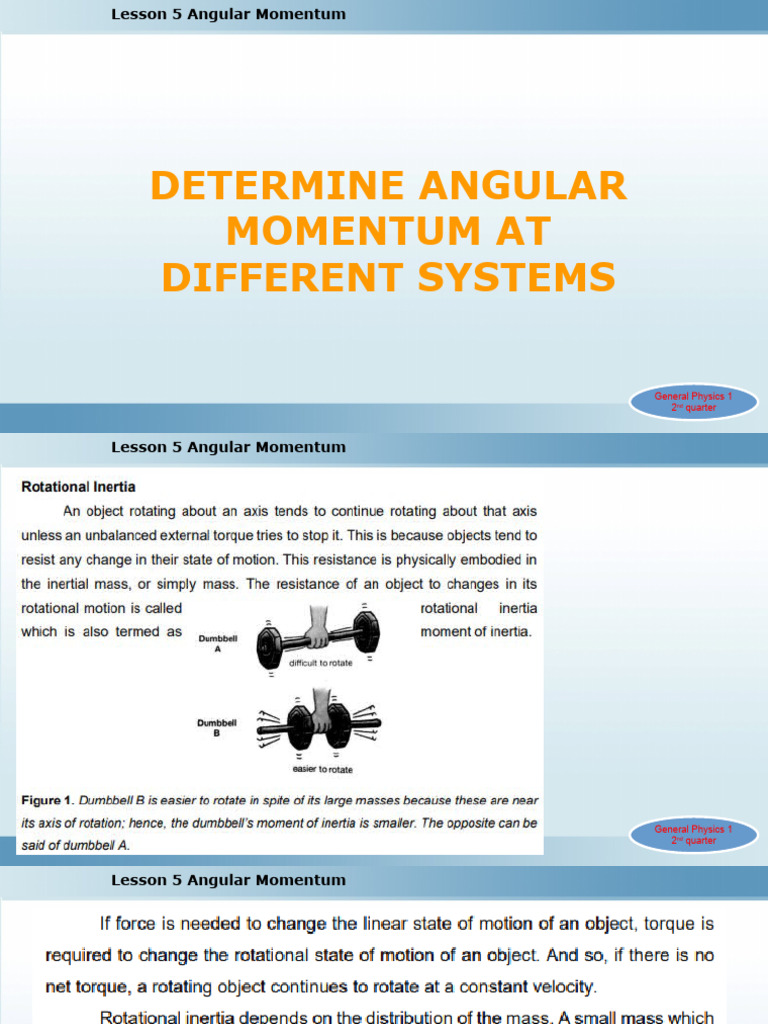 Lesson 5 Angular Momentum | PDF