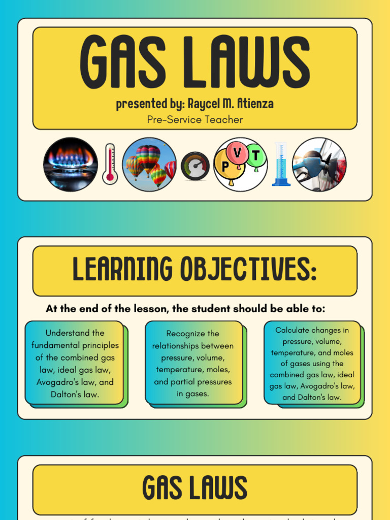 Gas Laws PPT Combined and Avogadros Law | PDF | Gases | Mole (Unit)