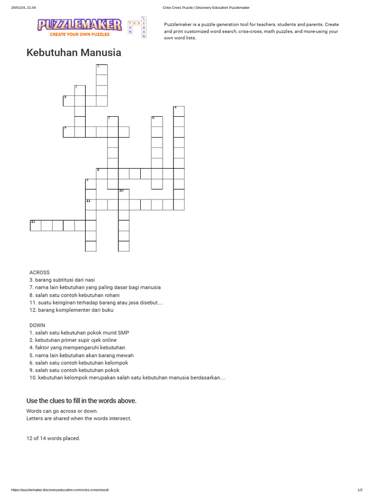 TTS Kebutuhan Manusia | PDF