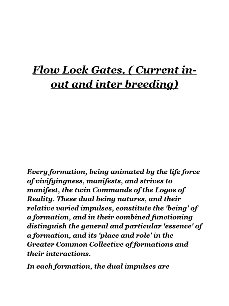 Flow Lock Gates | PDF