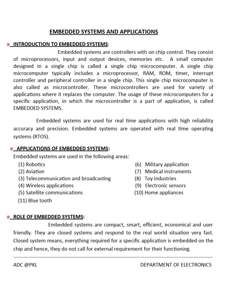 UNIT 1 | PDF | Embedded System | Microcontroller