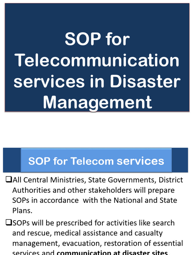 SOP for Disaster Management.ch11 | PDF | Computer Network ...