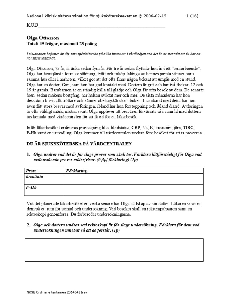 NKSE Ordinarie Tentamen 140411rev-2 | PDF