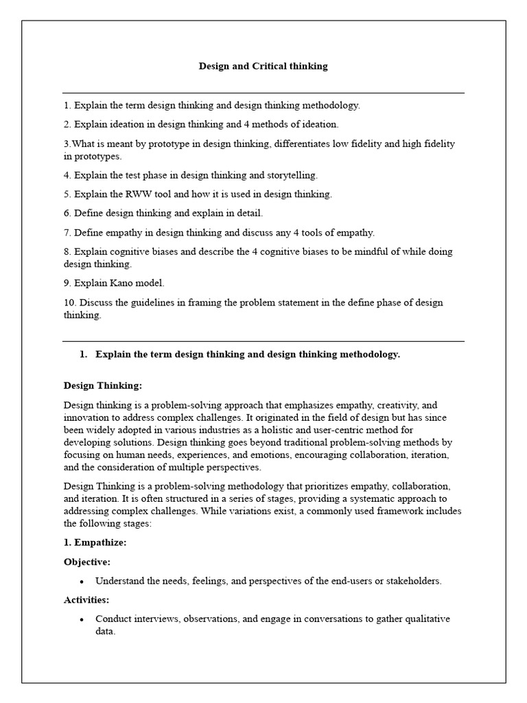 Design and Critical Thinking | Download Free PDF | Design Thinking ...