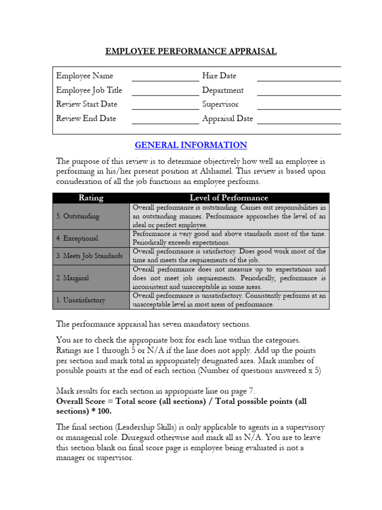 Employee Performance Appraisal | PDF | Performance Appraisal | Change ...