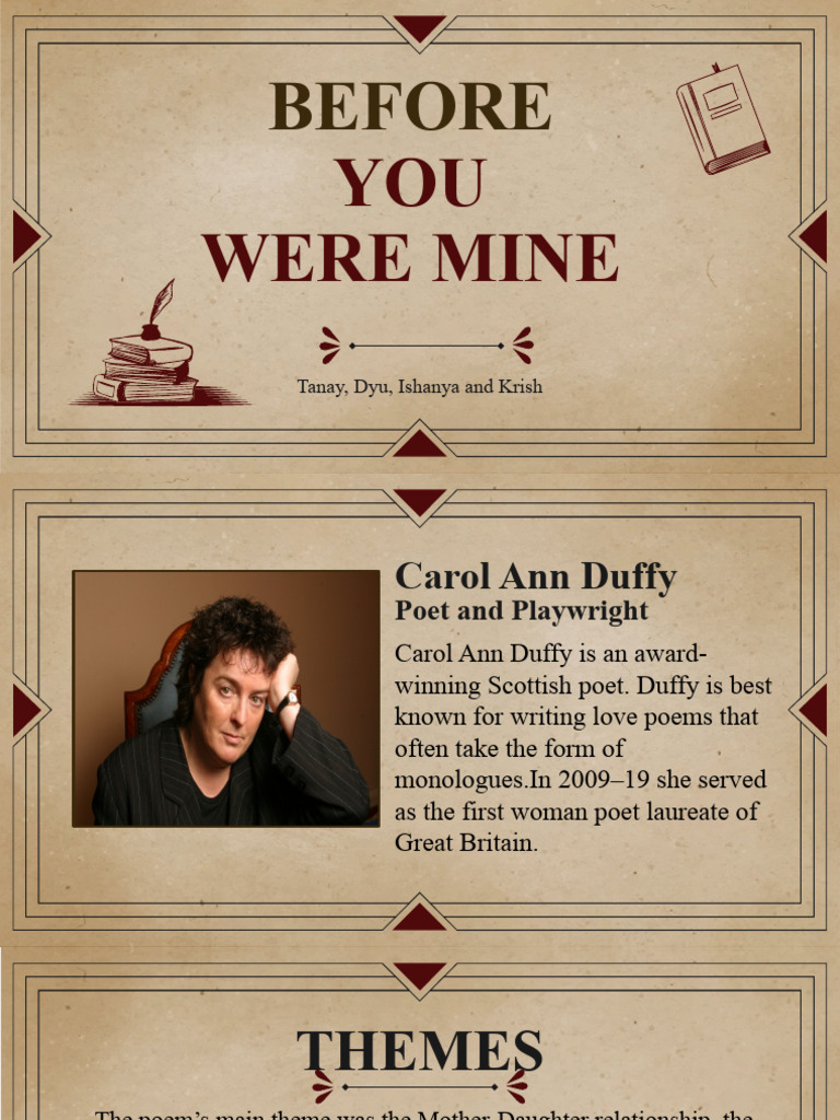 Before You Were Mine by Carol Ann Duffy | PDF