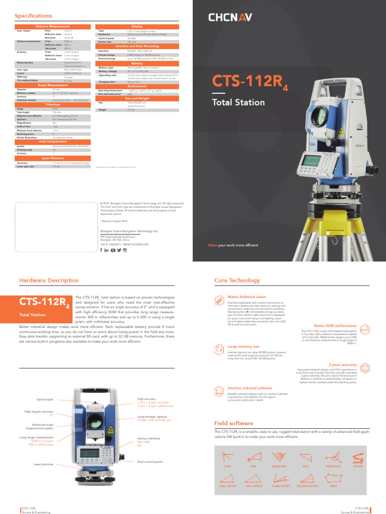 CTS-112R4 DS en | PDF | Surveying | Equipment