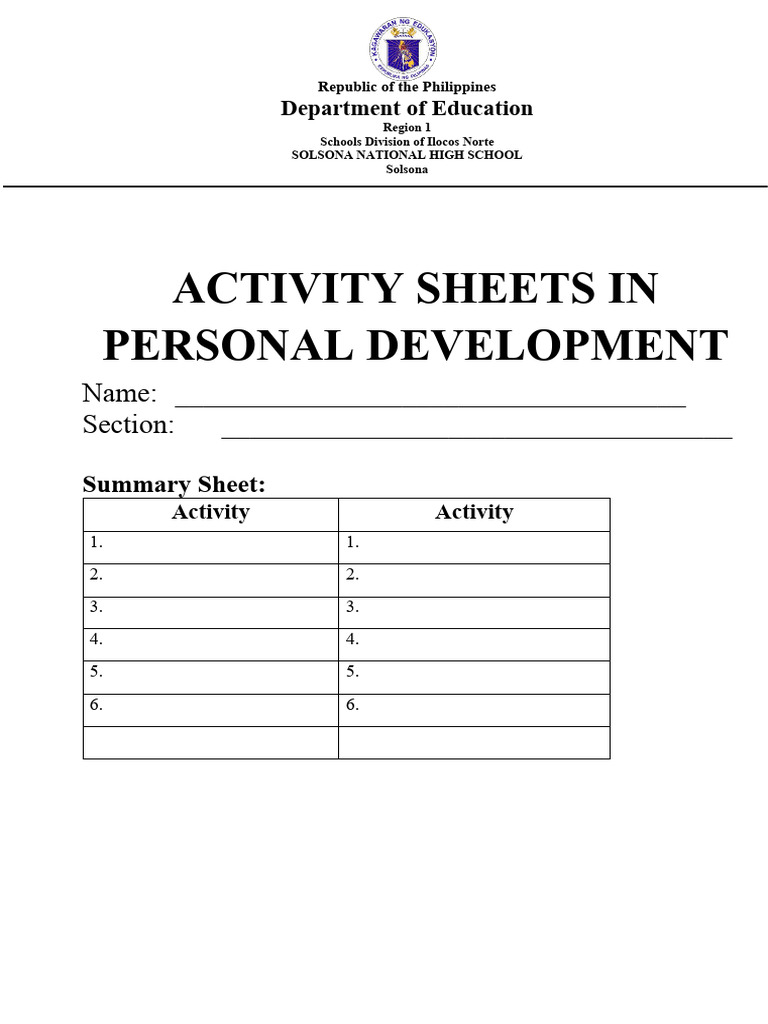 Answer Sheets Perdev | PDF | Feeling | Knowledge Answer Sheets Perdev | PDF | Feeling | Knowledge