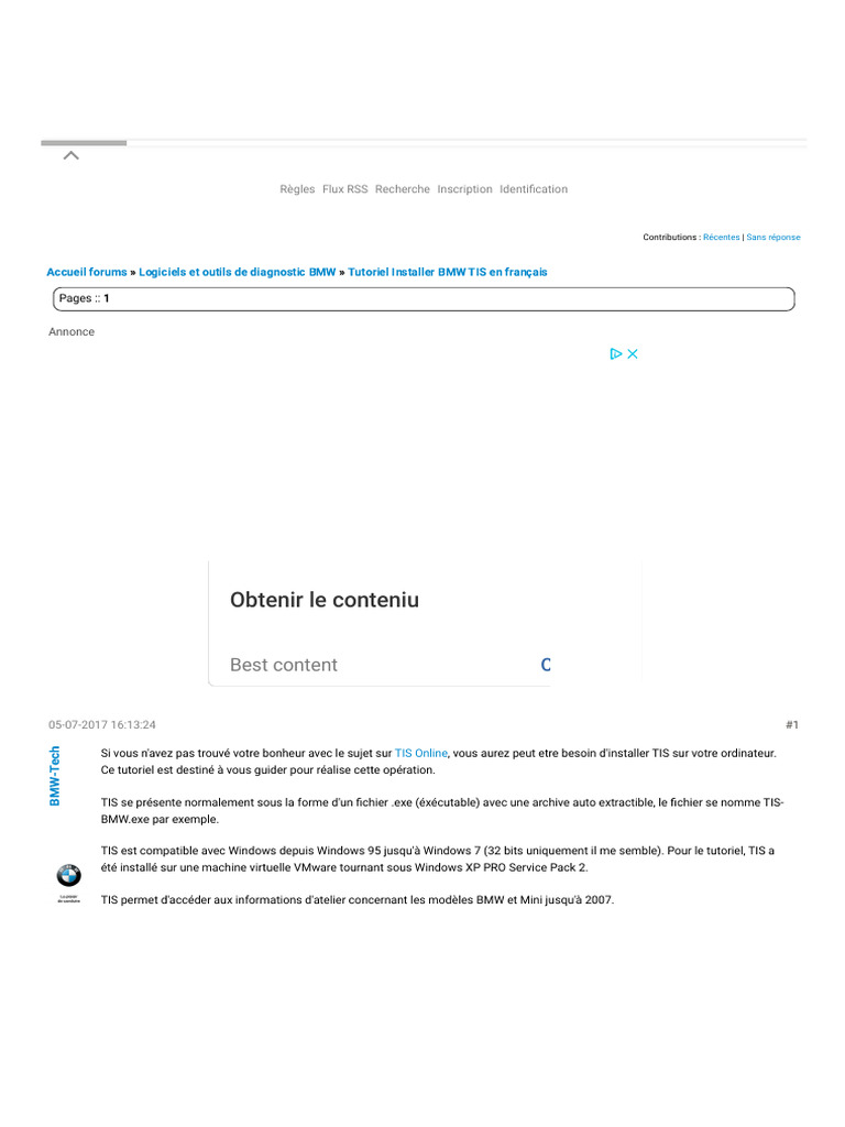 Installer BMW TIS sur Windows | PDF | Microsoft Windows | Fichier ...