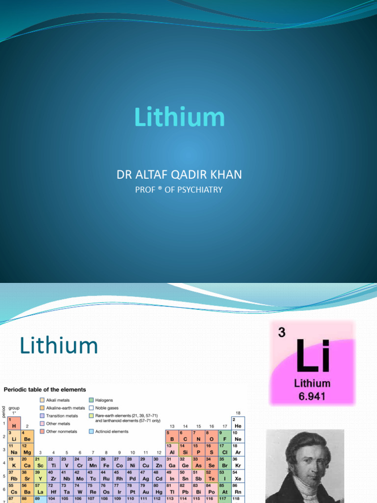 Lithium | PDF | Medicine | Diseases And Disorders