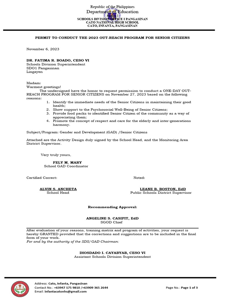 Senior Citizens Outreach Program Proposal | PDF | Citizenship | Old Age
