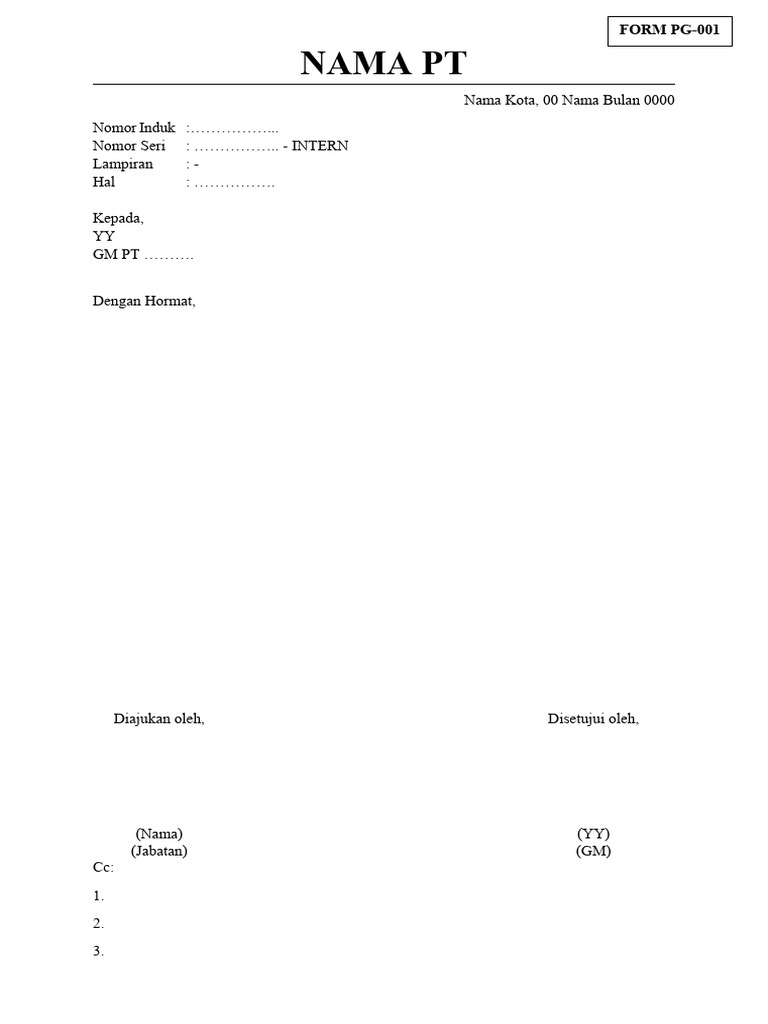 Formulir Internal PT | PDF