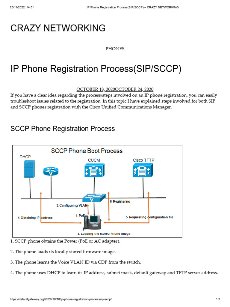 Phone registration SCCP&SIP | PDF | Session Initiation Protocol | Network Protocols